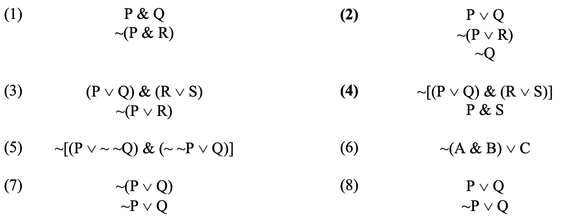 Chapter 8 Propositional Logic, Truth Tables, and Truth Trees – Logic and Critical Thinking Exercises